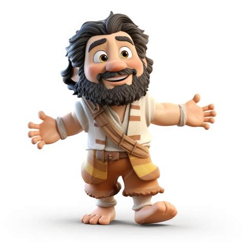 Premium Photo 3d Cartoonish Caricature Of Noah In Adventurethemed