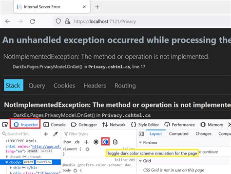 Net Document Dark Mode For Developer Exception Page Issue Dotnet Aspnetcore Docs