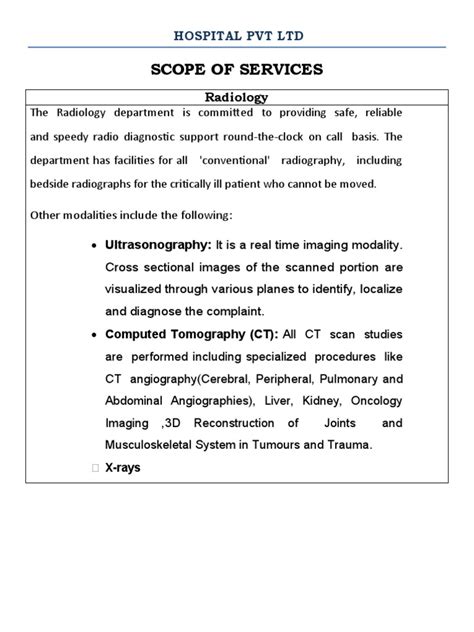 Radiology Defined Scope Pdf