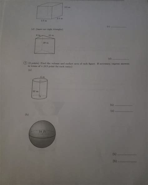 Solved 1 Find The Volume Of Each Figure 2 Find The Volume Chegg Com