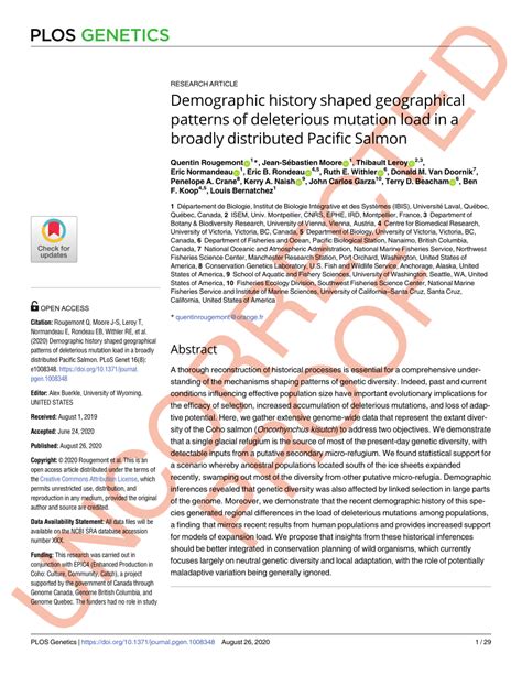 Pdf Demographic History Shaped Geographical Patterns Of Deleterious Mutation Load In A Broadly
