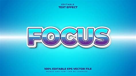 Focus Text Effect Editable Text Effect Stock Vector Illustration Of Light Font