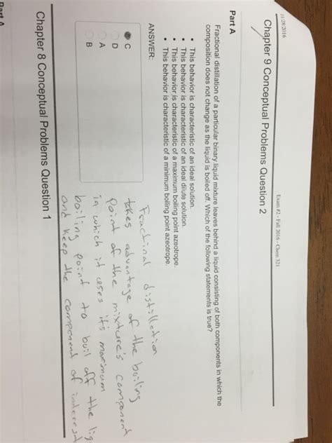 Solved Fractional Distillation Of A Particular Binary Liquid