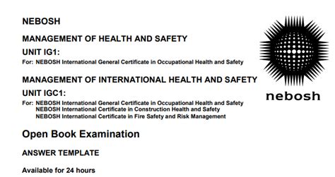 Nebosh Igc Solved Question Paper Open Book Exam Nebosh Igc Question Paper