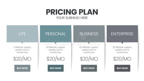 Modern Creative Pricing Subscription Plan Table Template With Minimal