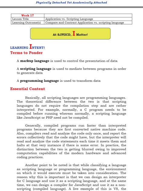 integrative programming technology applications vs script writing