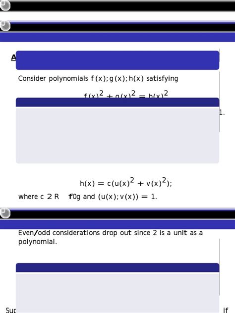 Plications Plication 1 Polynomial Pythagorean Triples Pdf