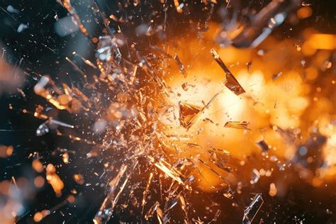 A Stunning Visual Of Shattered Glass Exploding Into A Dazzling Array Of Sparkling Shards Amidst