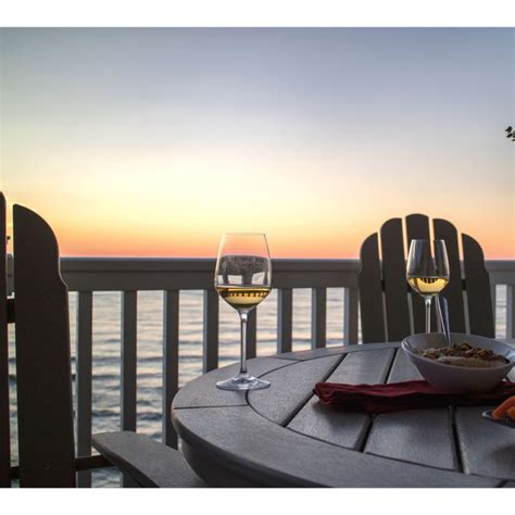 Polywood Vineyard Curveback Adirondack 5 Piece Nautical Trestle Dining