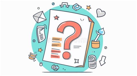 Professional Paper With Question Mark Document File Outline Stock