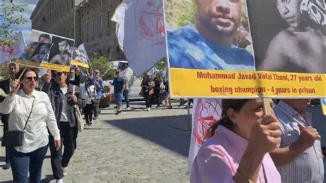 استکهلم آکسیون ایرانیان آزاده در اعتراض به حکم اعدام زندانی سیاسی محمد