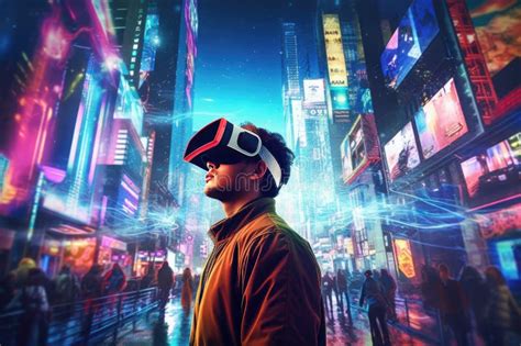 World Of Virtual And Augmented Reality Generative Ai Stock Illustration Illustration Of