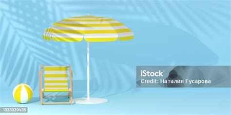 여름 배경 데크 의자 풍선 공과 태양 우산 손바닥 잎 그림자 여름에 대한 스톡 사진 및 기타 이미지 여름 3차원 형태 배경 주제 Istock