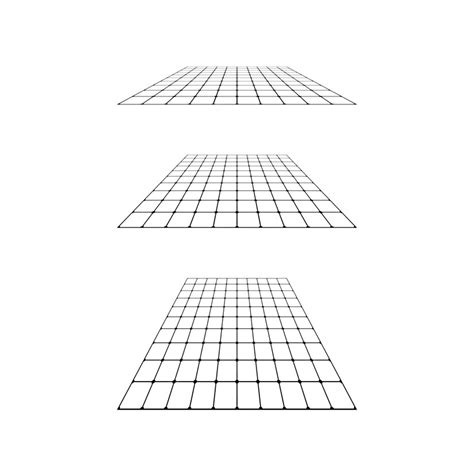 Premium Vector Flat Grid Surface Set Rectangle Plane In Different Perspective Different