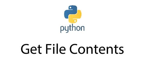 Get File Contents With Python YouTube
