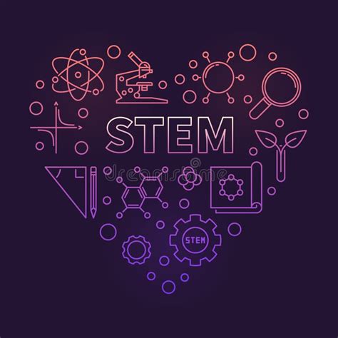Stem Creative Colored Vector Banner In Outline Style Stock Vector Illustration Of Icon