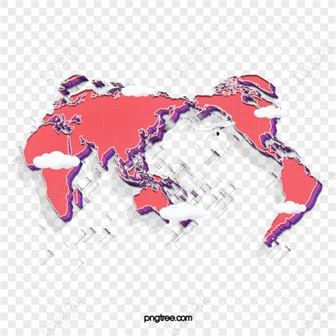 Stylish Cartoon Creative 3d Global Map Elementcolorstereoscopic Png