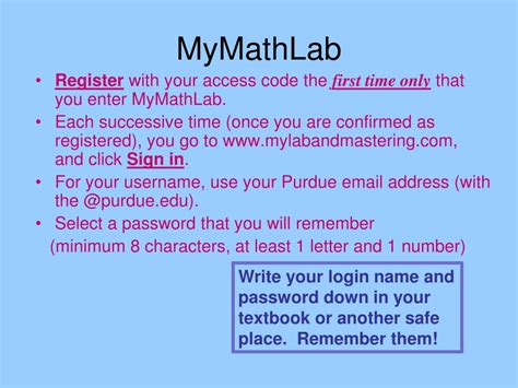 Ppt Registration Mymathlab Online Hw Ma 22000 Powerpoint Presentation Id 7035422