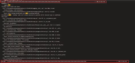 dependencie rfbrowser init giving an error log unicodeencodeerror