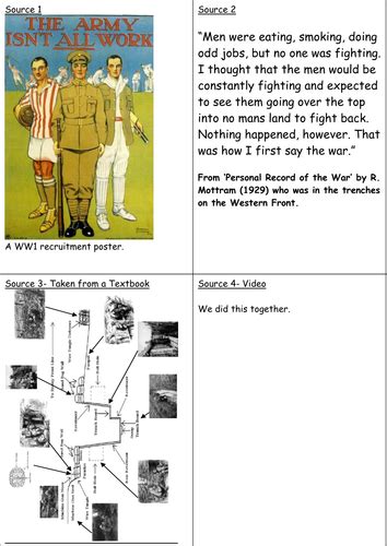 Y8 Ww1 Source Analysis Teaching Resources