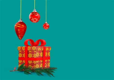 크리스마스 배경의 3d 렌더링 무료 Psd 파일