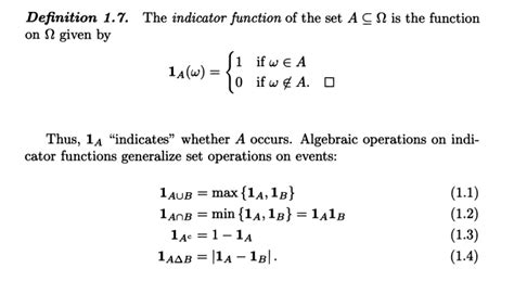 Solved Definition 17 The Indicator Function Of The Set A