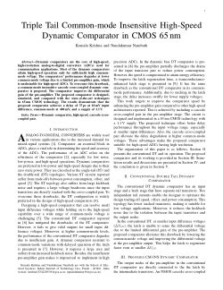 Triple Tail Common Mode Insensitive High Speed Dynamic Comparator In