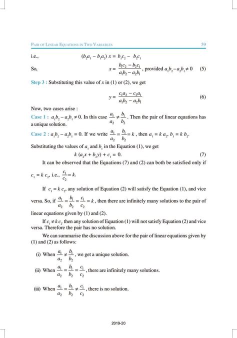 NCERT Book Class Maths Chapter Pair Of Linear Equations In Two Variables AglaSem Schools