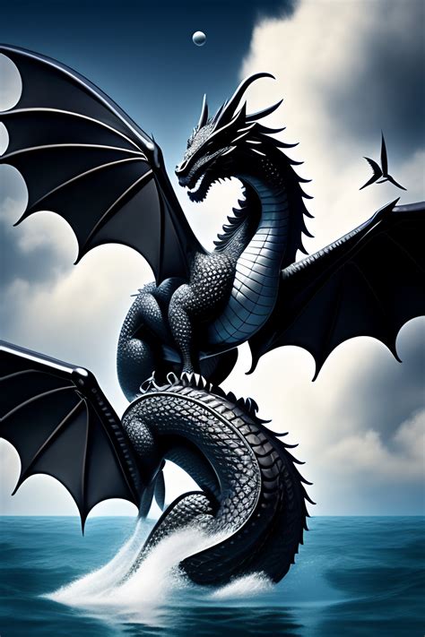 Lexica Dragons Black And White Flying And Swimming Making Up The Tai Chi Symbol