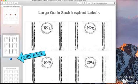 Printing On Downloaded Labels Country Design Style