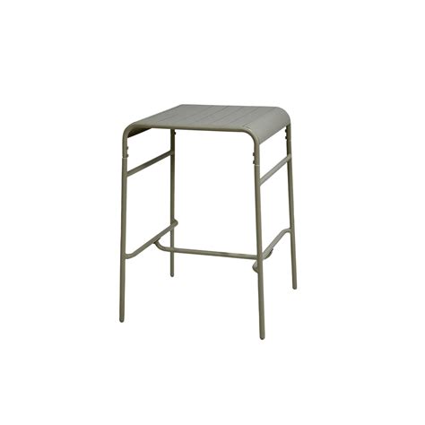 Table Haute De Jardin Métal 2 Places Kaki 70 X 70 X 95cm AmÉlia Leroy Merlin