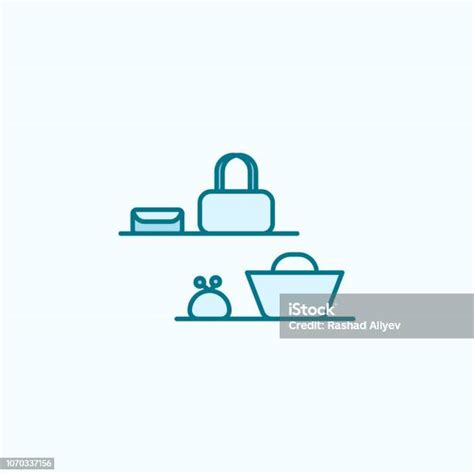 가방 2 컬러 라인 아이콘으로 카운터입니다 간단한 색된 요소 그림입니다 가방 개요 기호 디자인 쇼핑몰 설정에서 카운터 건강관리와 의술에 대한 스톡 벡터 아트 및 기타 이미지