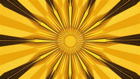 Yellow Abstract Sunburst Vibrant Design Radial Pattern Energy Stock