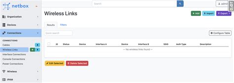 Include Add Button On Navigation Menu For Wireless Links · Issue 12862 · Netbox Community