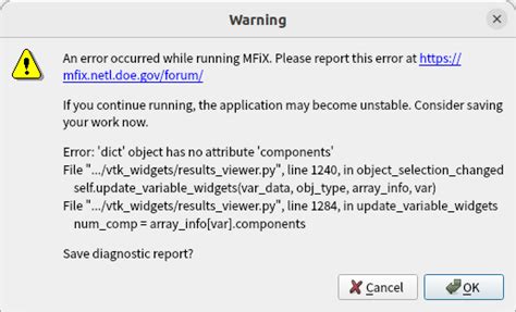 Warning When Open Vtk Mfix Netl Flow Science Software Support