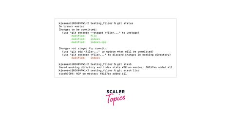 Stashing Into A Branch In Git Scaler Topics