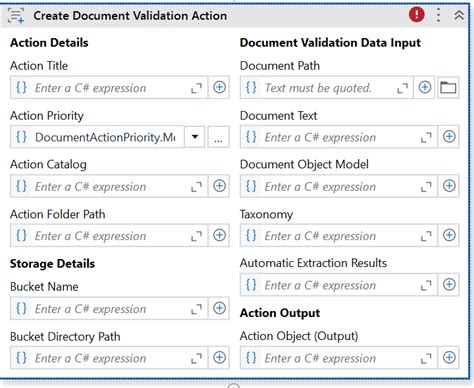 How To Store Create Document Validation Action Output Activities