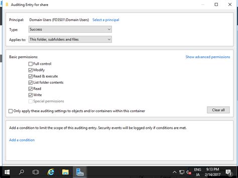 windows server 2016 file server object access audit server world