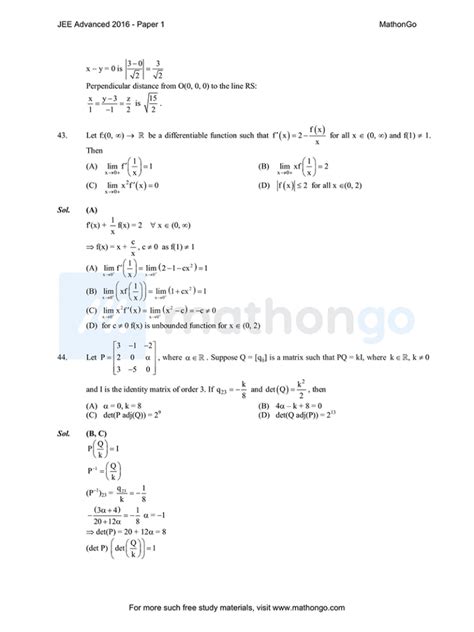 Jee Advanced 2016 Question Paper 1 Mathongo