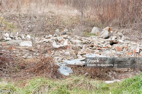 쓰레기와 정크 자연과 도시 공원 오염 숲 생태 재해 개념 근처 잔디에 쓰레기 덤프 0명에 대한 스톡 사진 및 기타 이미지 0명 가득 찬 가방 Istock