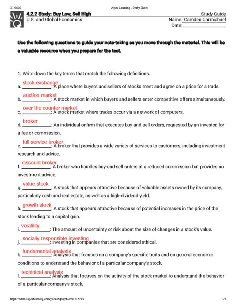 Econ 4 Econ Assignment 4 7 1 2020 Apex Learning Study Sheet Studocu