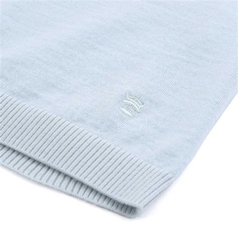 Thomas Maine Merino Zip Knit Polo In Sky Blue Thomas Maine Norton