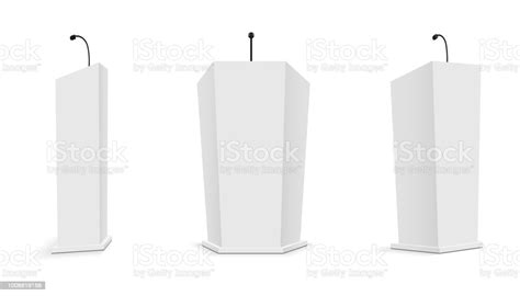 투명 한 배경에 고립 된 마이크와 연단 트리뷴의 크리에이 티브 벡터 일러스트 아트 디자인 연단에 서 있다 비즈니스 프레 젠 테이 션 회의 대 한 추상적인 개념 그래픽 요소