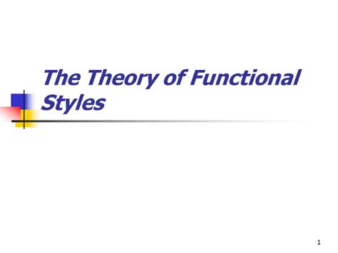 1 The Theory Of Functional Styles 2 Points