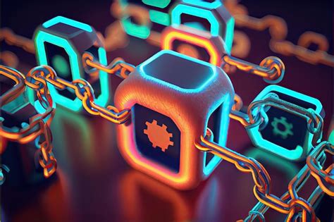 Premium Photo Block Chain Concept Chain Of Network Connections