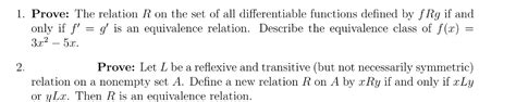 Solved 1 Prove The Relation R On The Set Of All Chegg Com