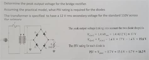 solved determine the peak output voltage for the bridge