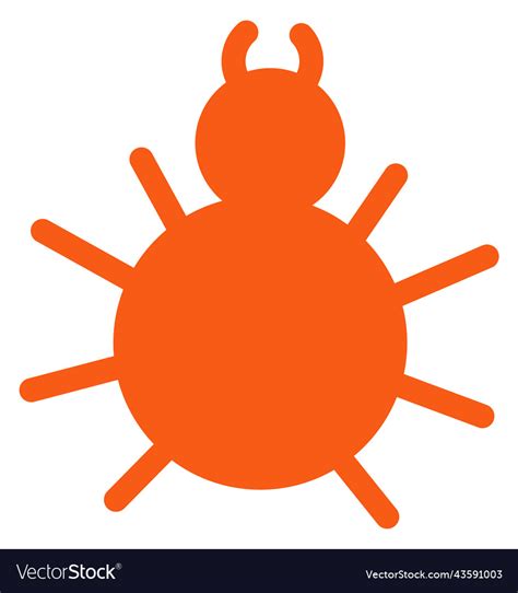 Bug Icon Red Insect Symbol Code Error Sign Vector Image