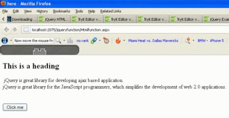 Html And Hide Method In JQuery