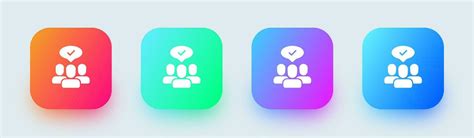 Public Solid Icon In Square Gradient Colors Social Signs Vector